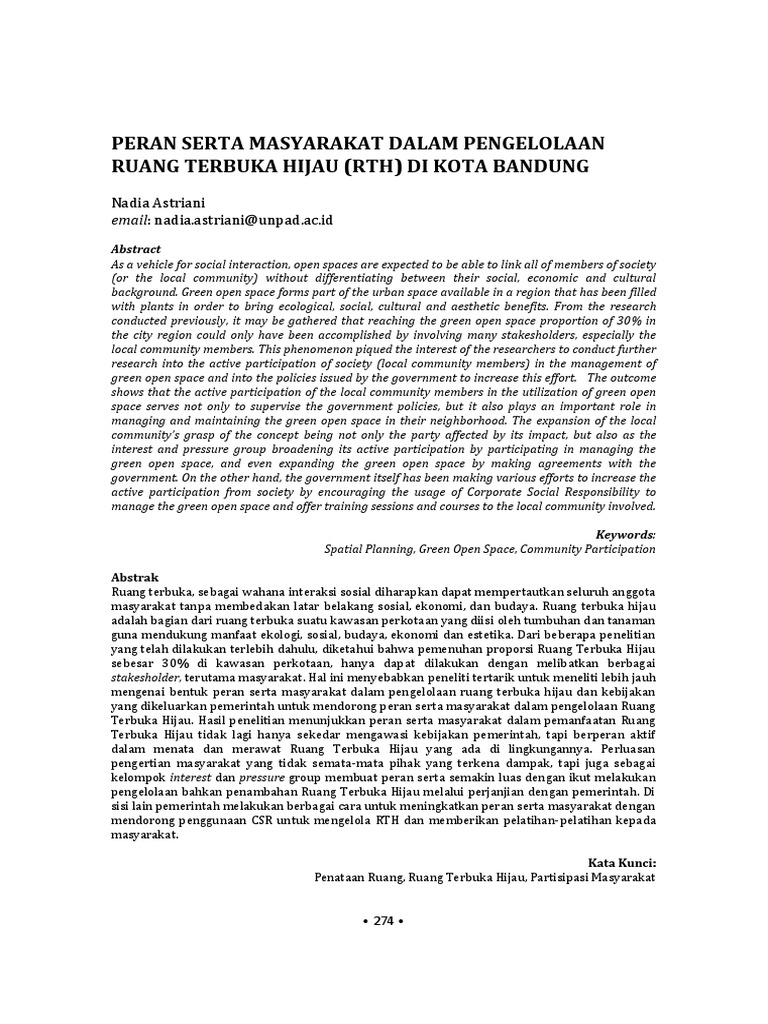 Partisipasi Masyarakat dalam RTH Bandung | PDF