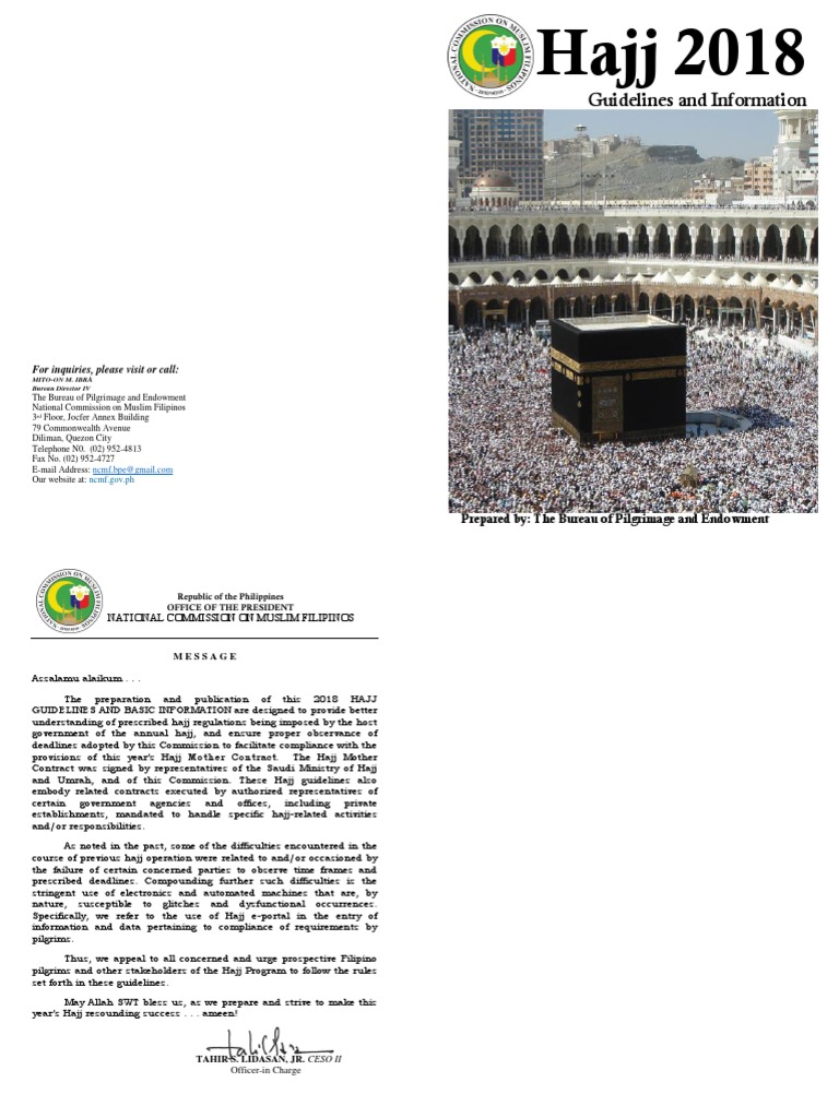2018 Hajj Guidelines for Filipino Pilgrims | PDF | Hajj | Notary Public