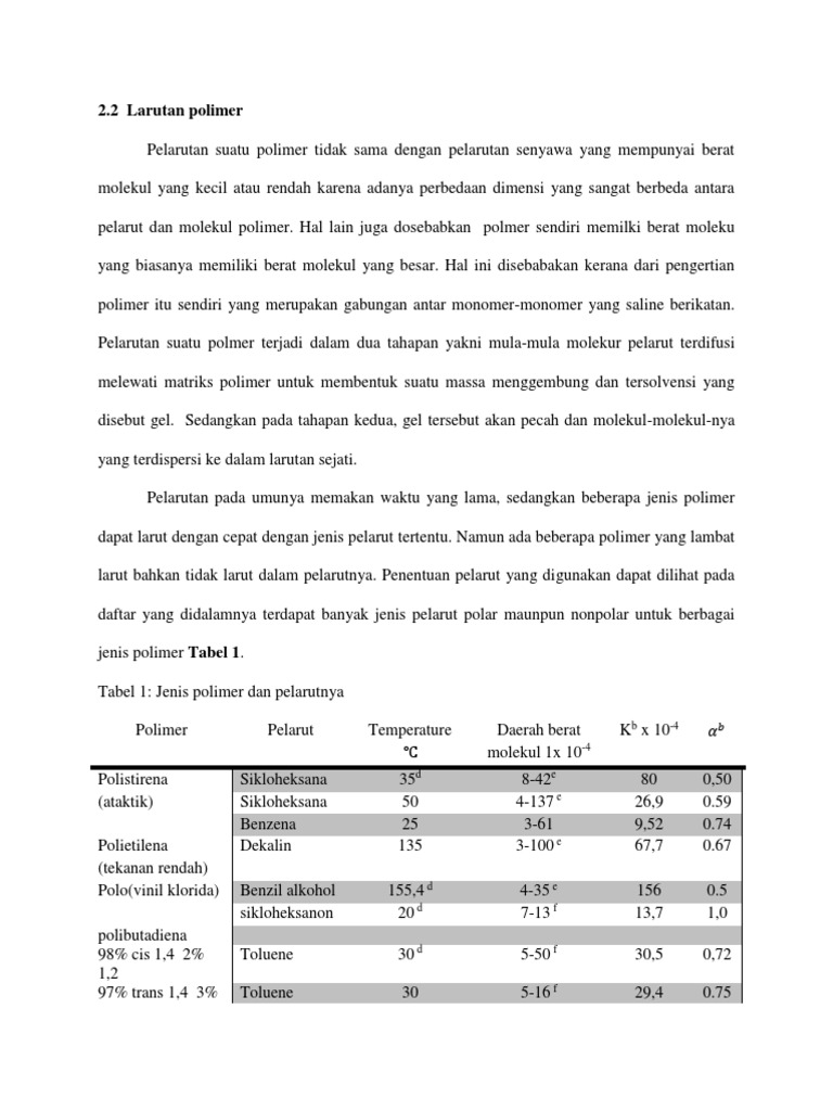 Larutan Polimer | PDF