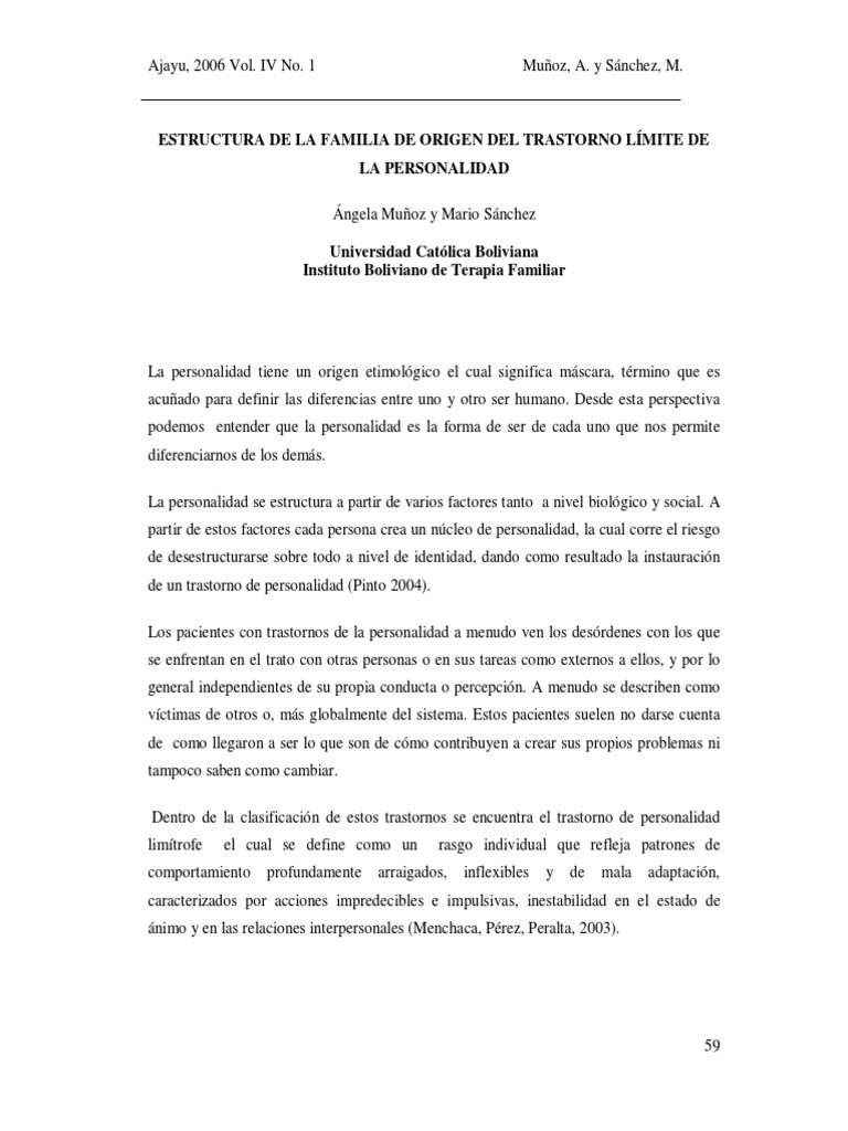 Estructura de La Familia de Origen Del Borderline | PDF | Teoría de ...