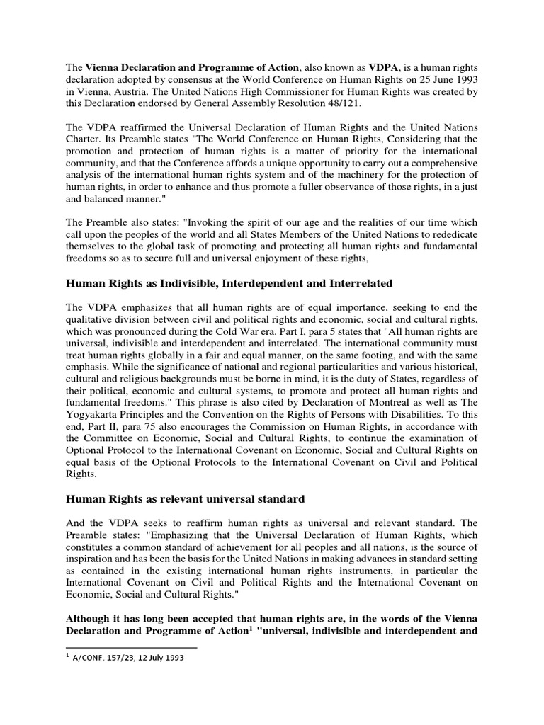 Human Rights As Indivisible, Interdependent and Interrelated | PDF ...