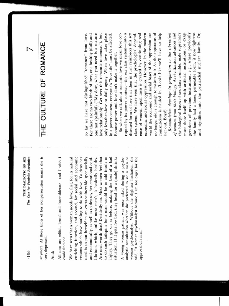 Shulamith Firestone - The Culture of Romance | PDF