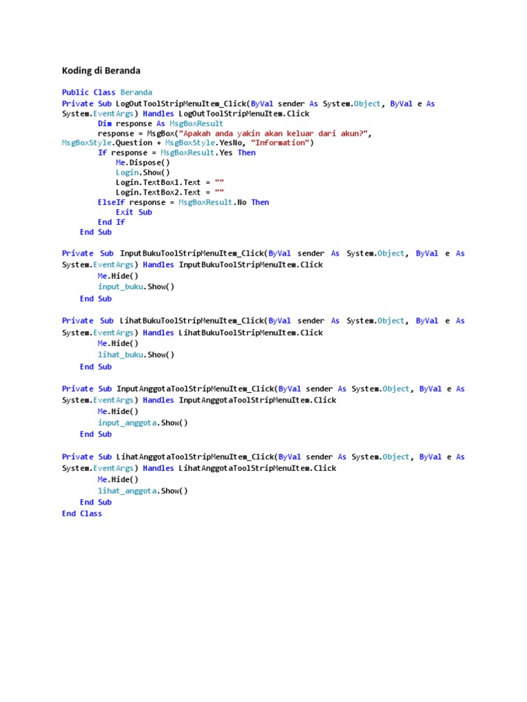 Koding Perpus Uas | PDF