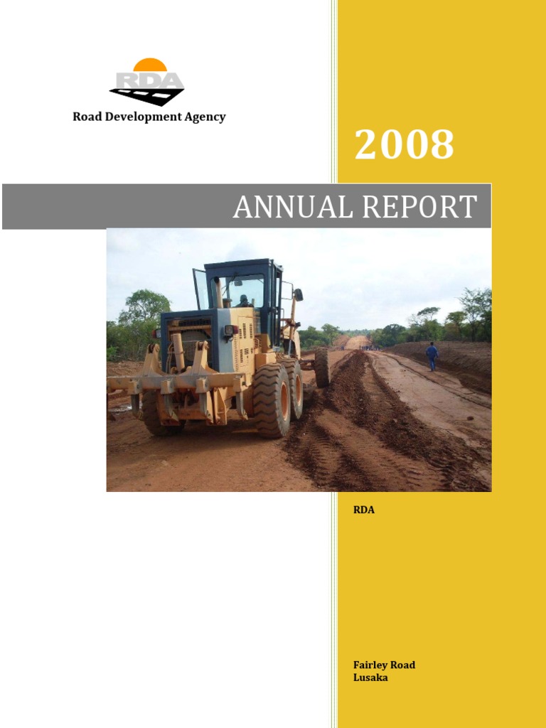 RDA Annual Report 2008 | PDF | Road | Procurement
