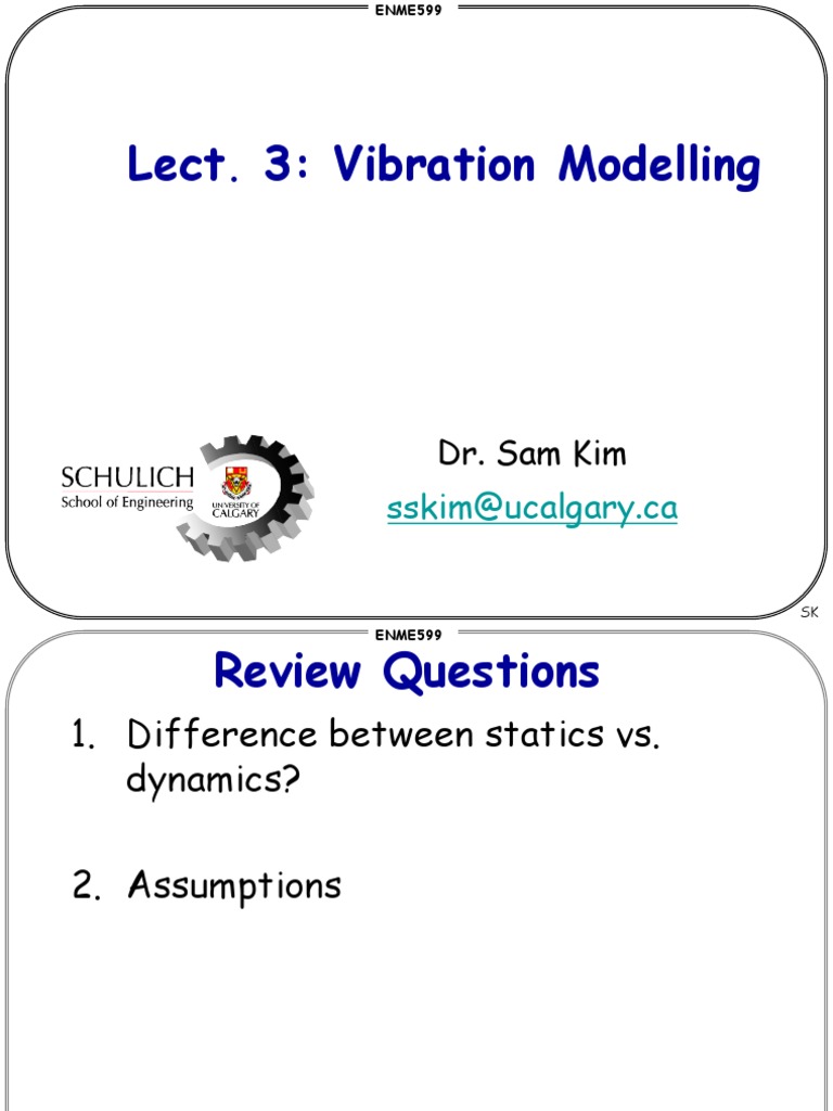 2016F Lect 3 Vib Modelling 00 | PDF | Scientific Modeling | Physical Sciences