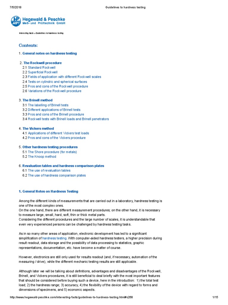 Brinell Hardness Testing Overview | PDF | Hardness | Tests
