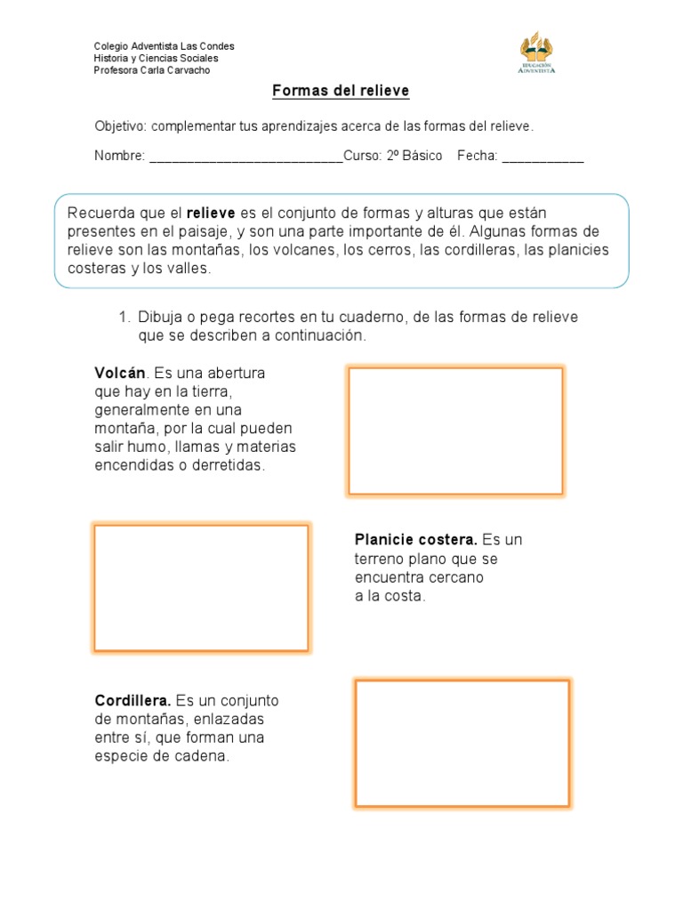 Formas del Relieve: Guía Educativa | PDF | Montañas | Terreno