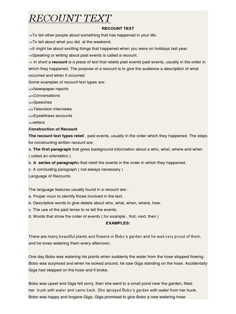😀 Recount examples. How to Write a Personal Recount: 15 Steps (with ...