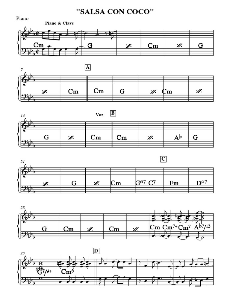 Salsa Con Coco Piano PDF | PDF