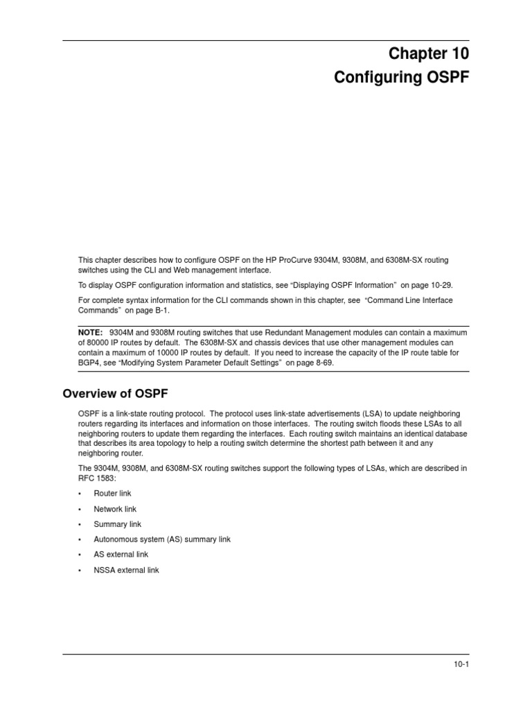 Configuring OSPF | PDF | Router (Computing) | Routing
