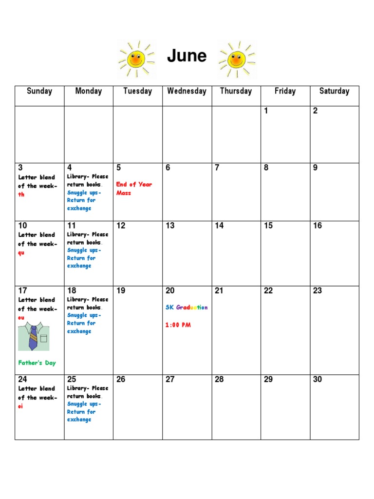 FDK June Calendar | PDF