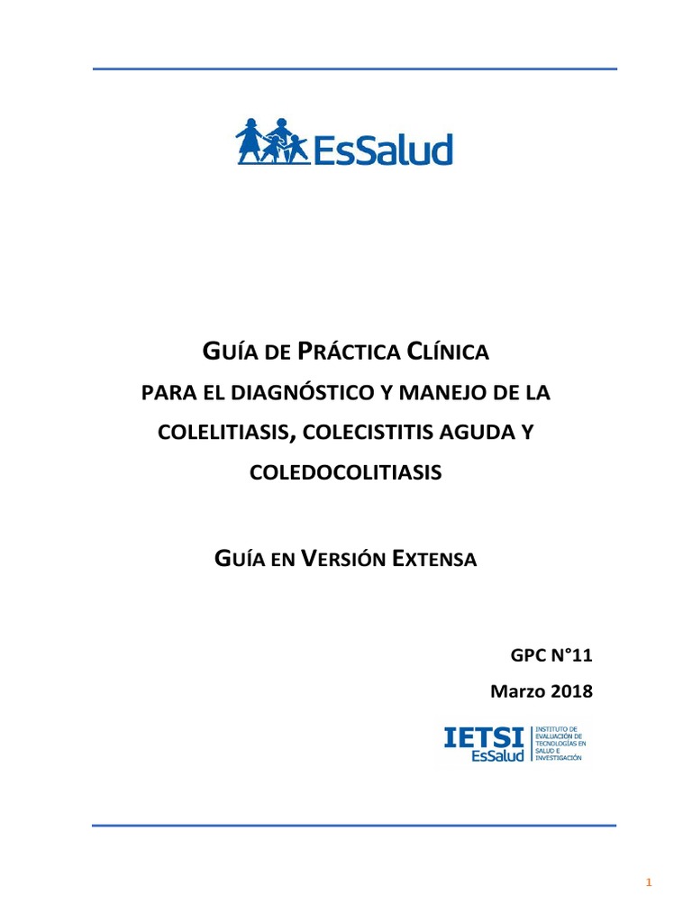 GPC Colelitiasis Version Extensa | PDF | Sistema digestivo ...