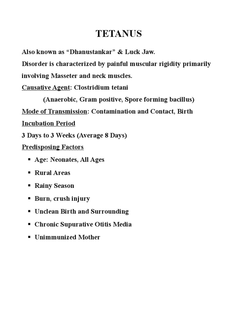 Tetanus | PDF