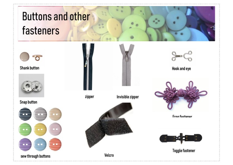 Buttons and Other Fasteners