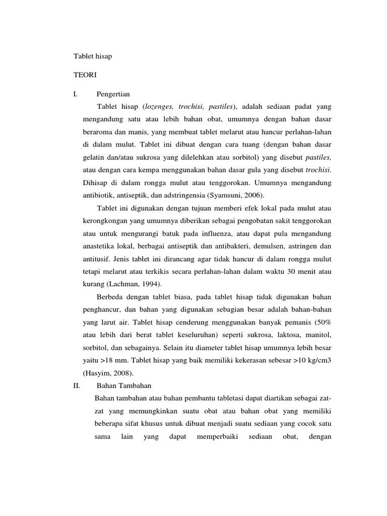 Panduan Lengkap Tablet Hisap | PDF