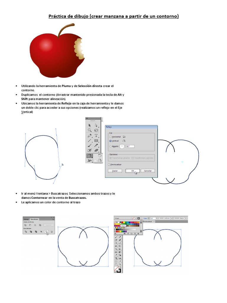 Dibujo de manzana: guía paso a paso | PDF | Point and Click | Ventana ...