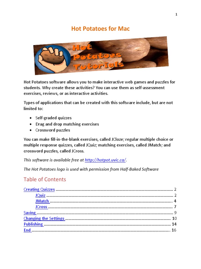 Creating Interactive Web Games and Puzzles with Hot Potatoes Software ...
