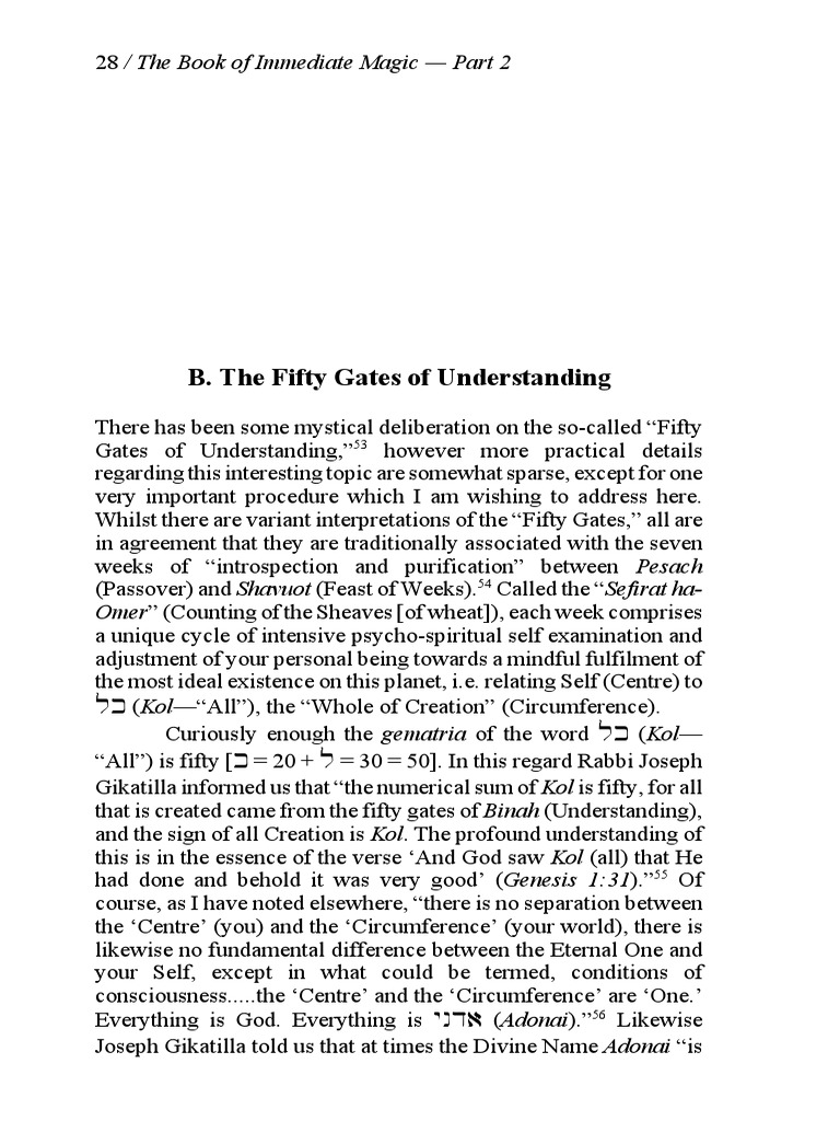 Swart ImmediateMagicPart2 Omer | PDF | Kabbalah | Hebrew Words And Phrases