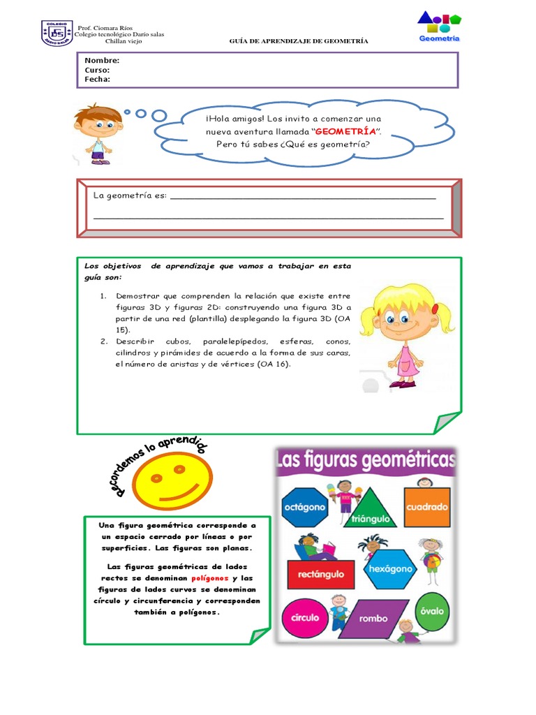 Guia de Apredizaje Figuras 2d y 3d | PDF | Geometría | Geometría euclidiana