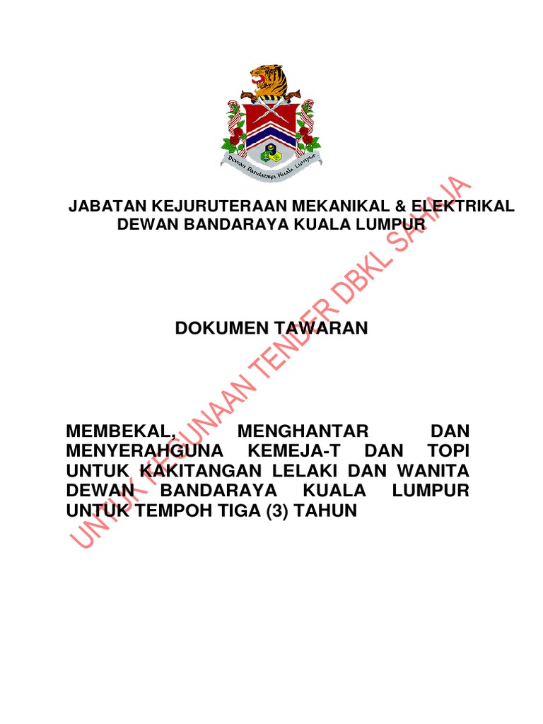 Dokumen Meja Tender Kemeja T Dan Topi | PDF