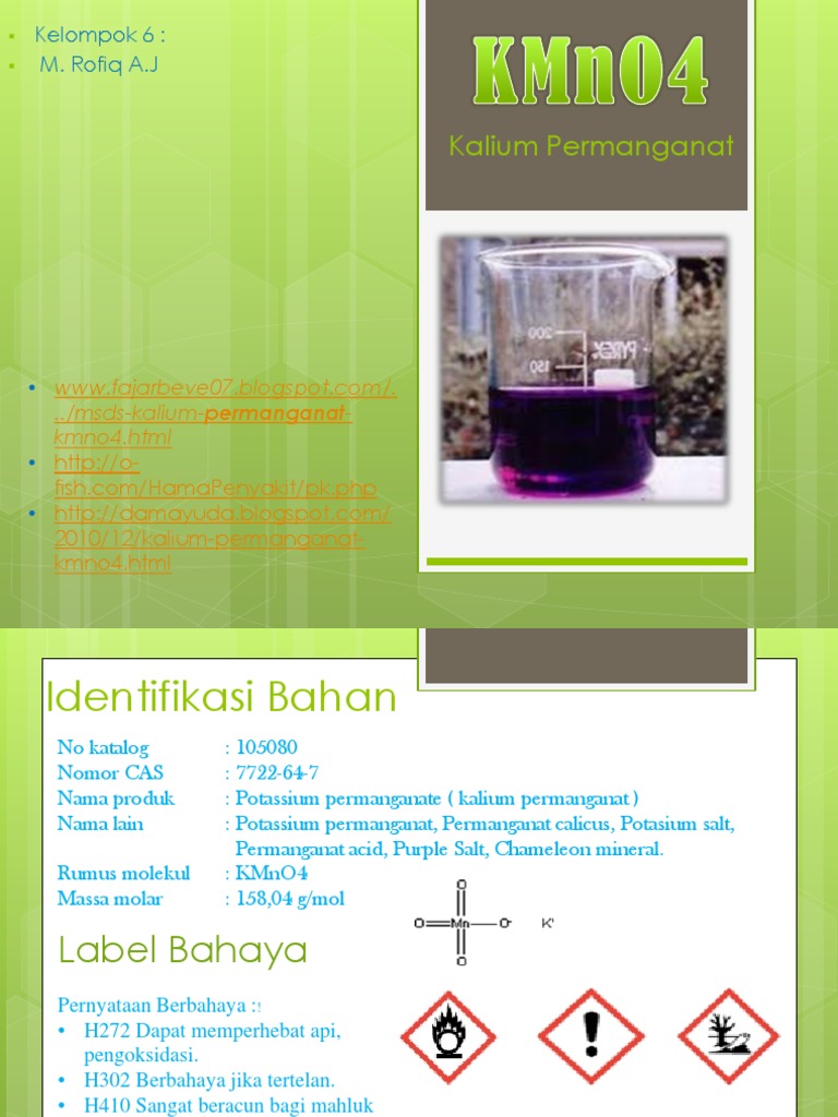 Msds Kalium Permanganat (Kmno4) PDF, 51% OFF