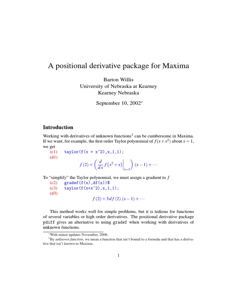 Pdiff | PDF | Derivative | Variable (Mathematics)