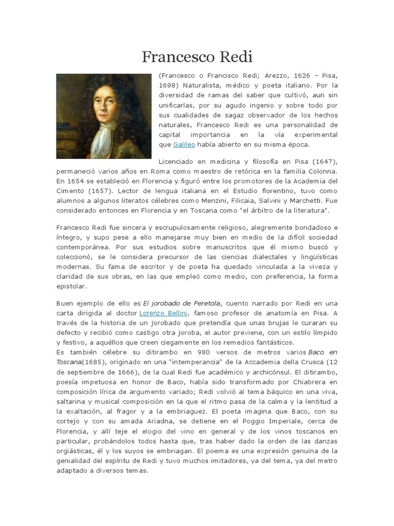 Francesco Redi | PDF | Science | Ciencia (general)