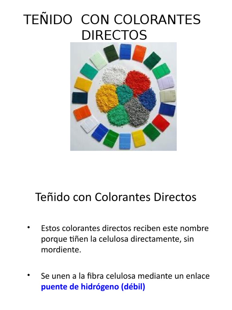 Tinto Colorantes Directos | PDF | Solubilidad | Enlace químico