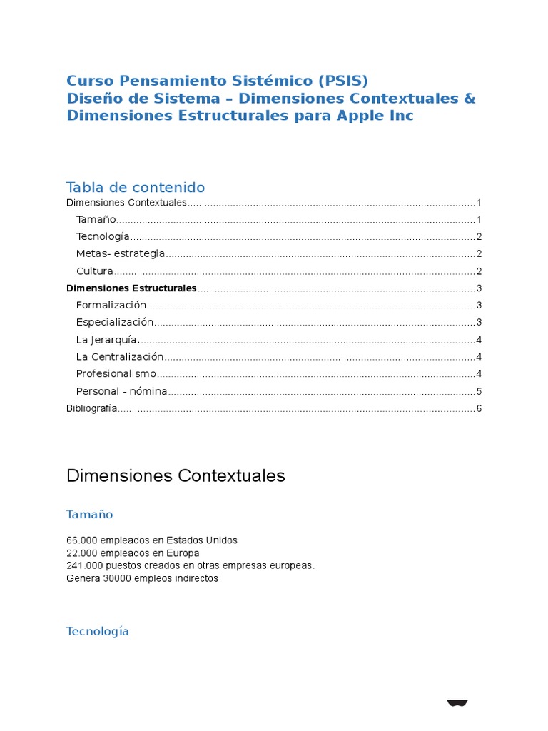 Dimensiones Contextuales & Dimensiones Estructurales para Apple Inc | PDF | Apple Inc. | Ios