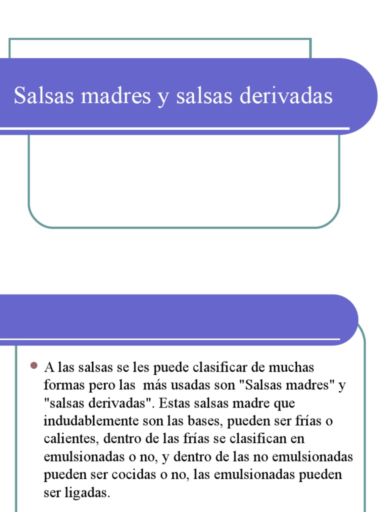 Salsas Madres y Salsas Derivadas | PDF | Salsa | Mayonesa