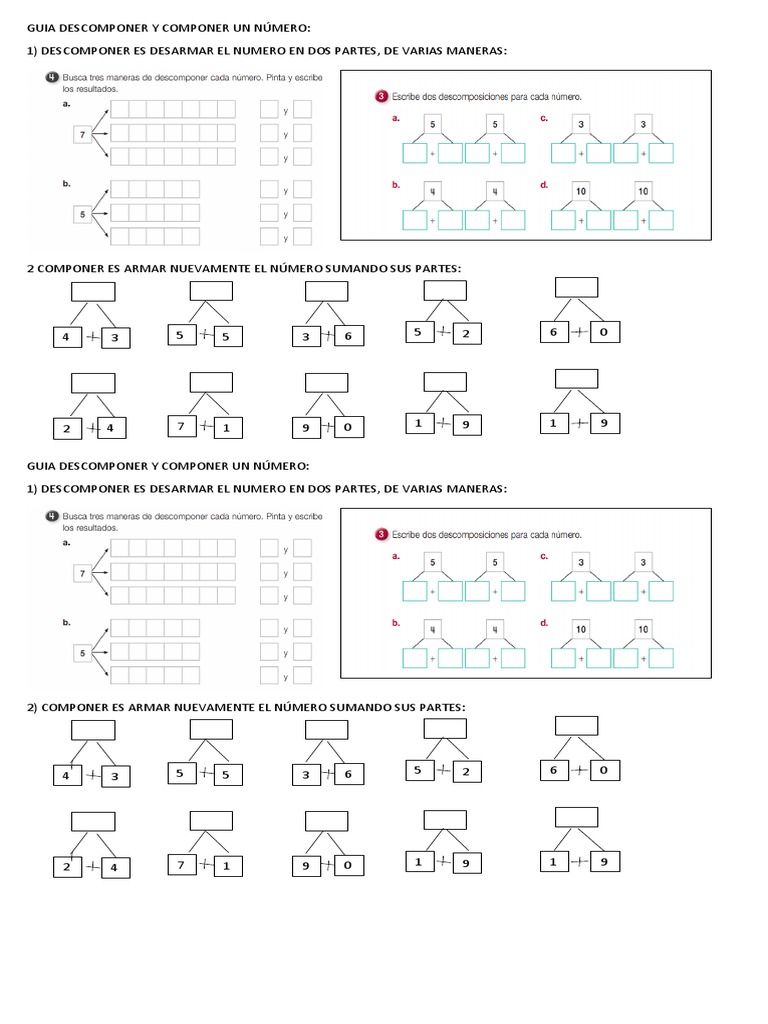 Composición y descomposición de números | PDF