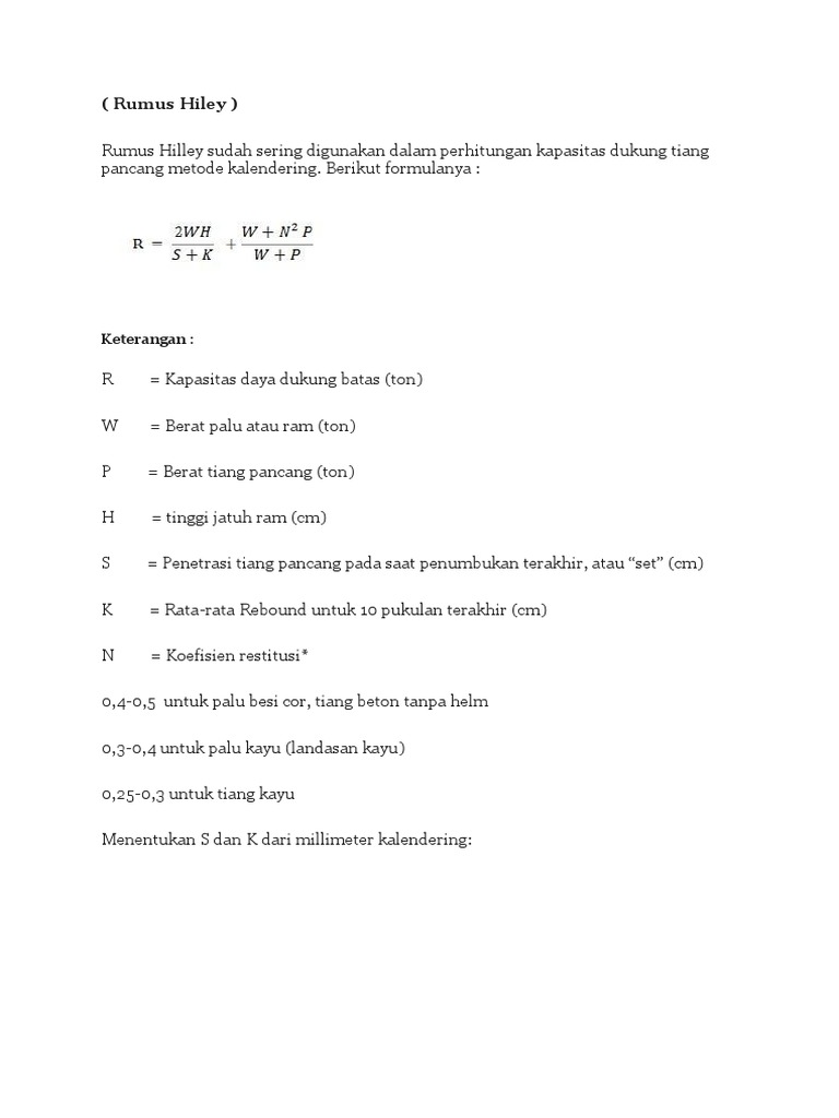 Rumus Hiley Kalendering | PDF | Metode & Bahan Ajar