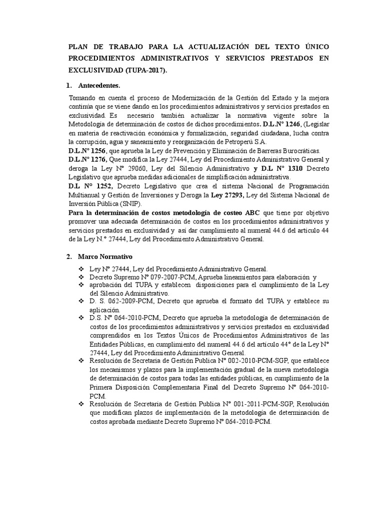 Actualización del TUPA y Costos Administrativos | PDF | Gobierno