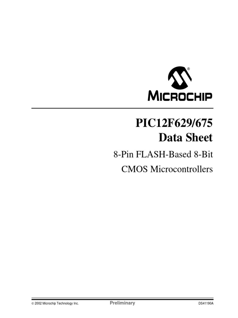 PIC12F629/675 Data Sheet: 8-Pin FLASH-Based 8-Bit CMOS Microcontrollers | Download Free PDF ...