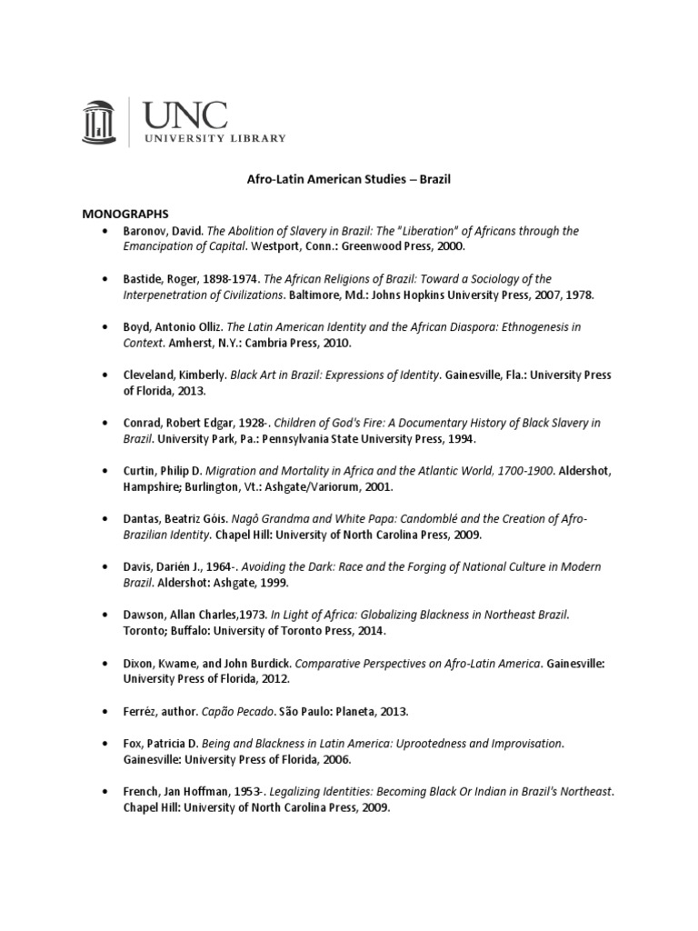Afro-Latin American Studies Brazil | PDF | Brazil | Race (Human ...