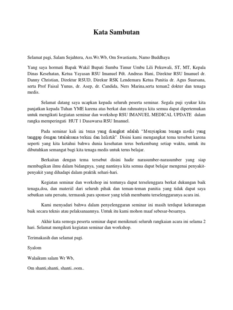 Kata Sambutan | PDF