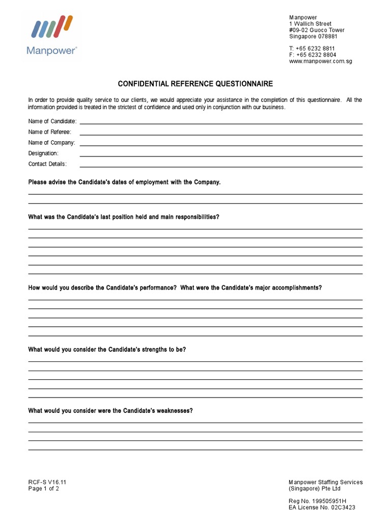 References For Candidates | PDF | Labour | Business