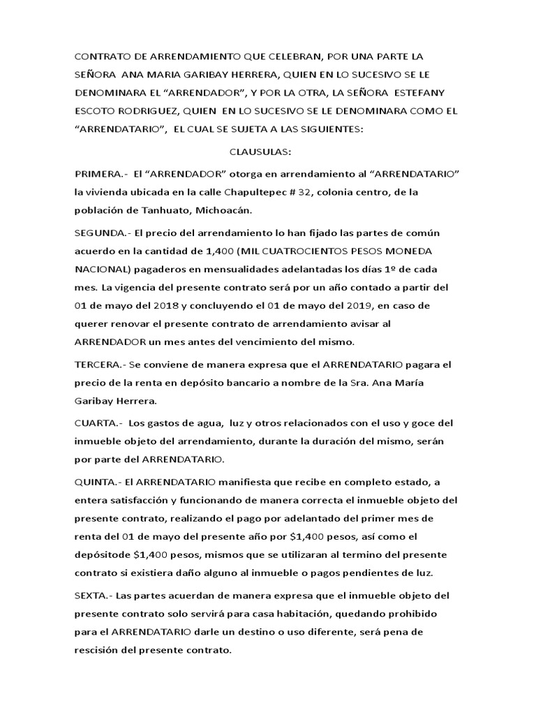 Contrato Ana Maria Garibay | PDF | Gobierno