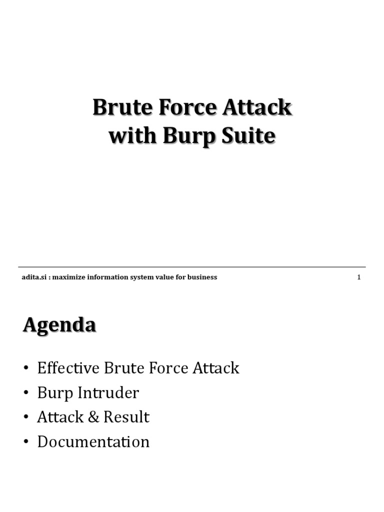 Brute Force Attack With Burp Suite: Adita - Si: Maximize Information ...