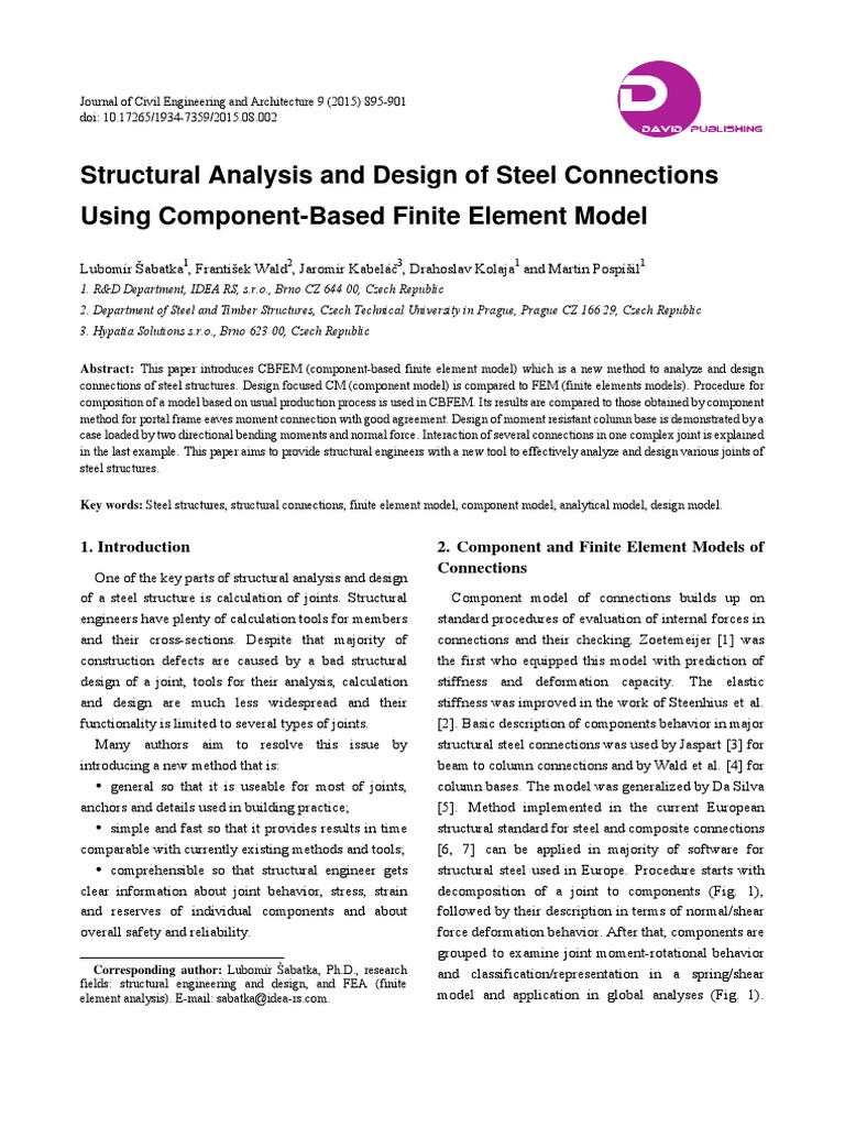 Structural Analysis and Design of Steel Connections | PDF | Bending ...