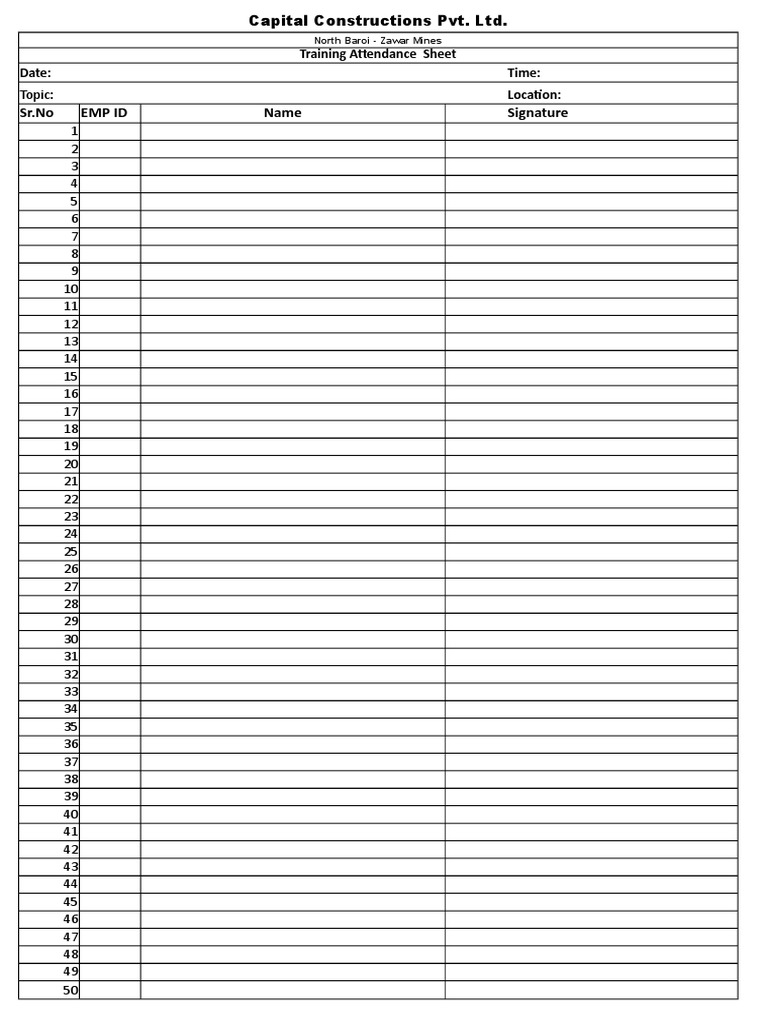 SR - No Emp Id Name Signature | PDF