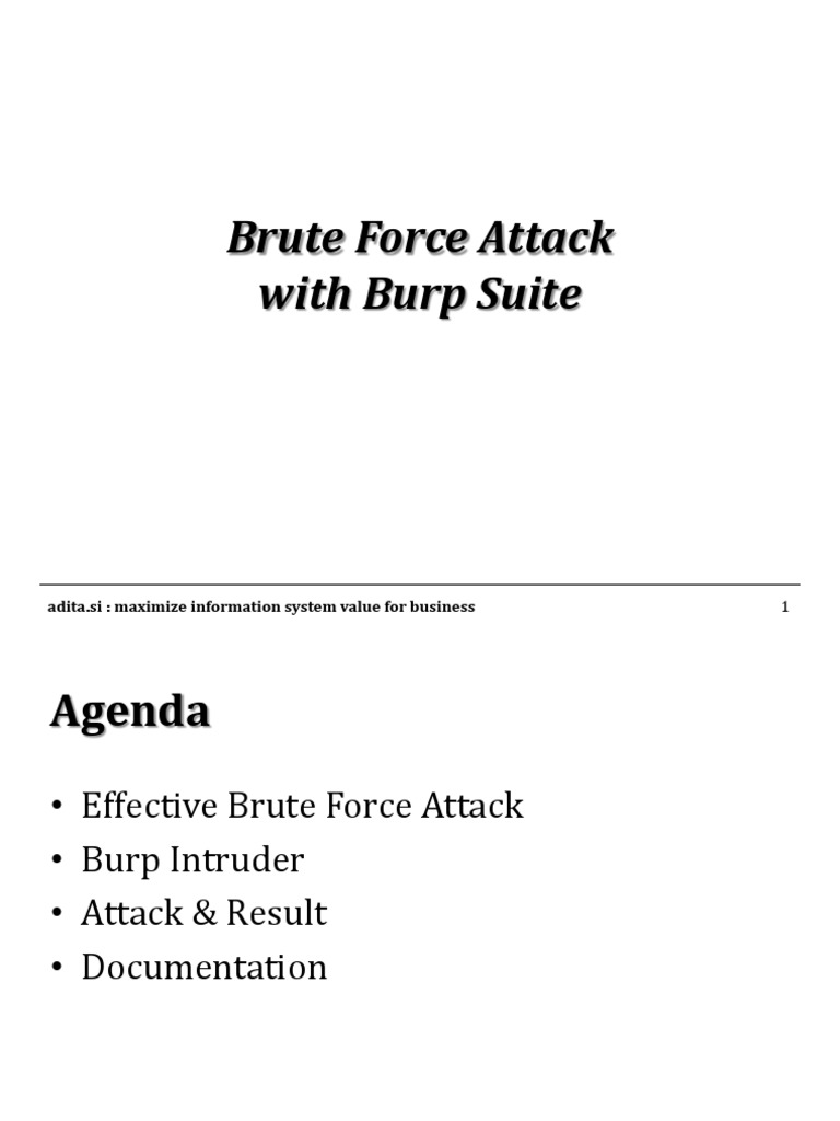 Brute Force Attack With Burp Suite: Adita - Si: Maximize Information ...
