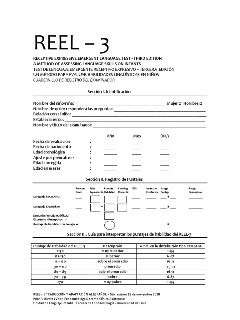 REEL-3 5ta Versión Corregida PDF | PDF | Patología del habla y Lenguaje ...