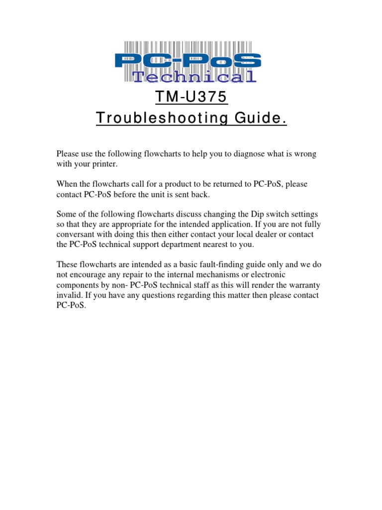 Troubleshooting Guide for the TM-U375 Printer: A Step-by-Step Process ...