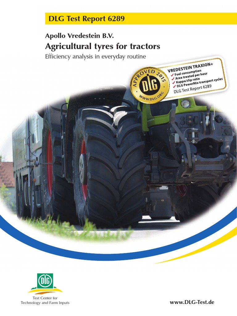 Agricultural Tyres For Tractors: DLG Test Report 6289 | PDF | Tire ...