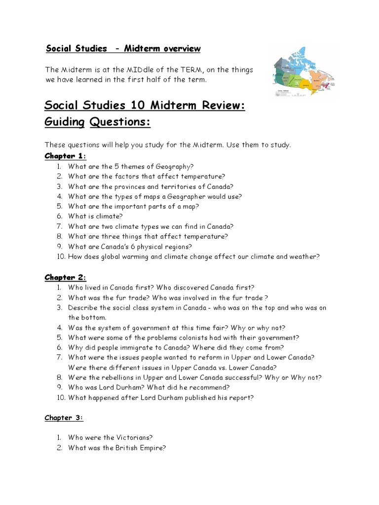 Social Studies 10 Midterm Review Guide | PDF | Politics