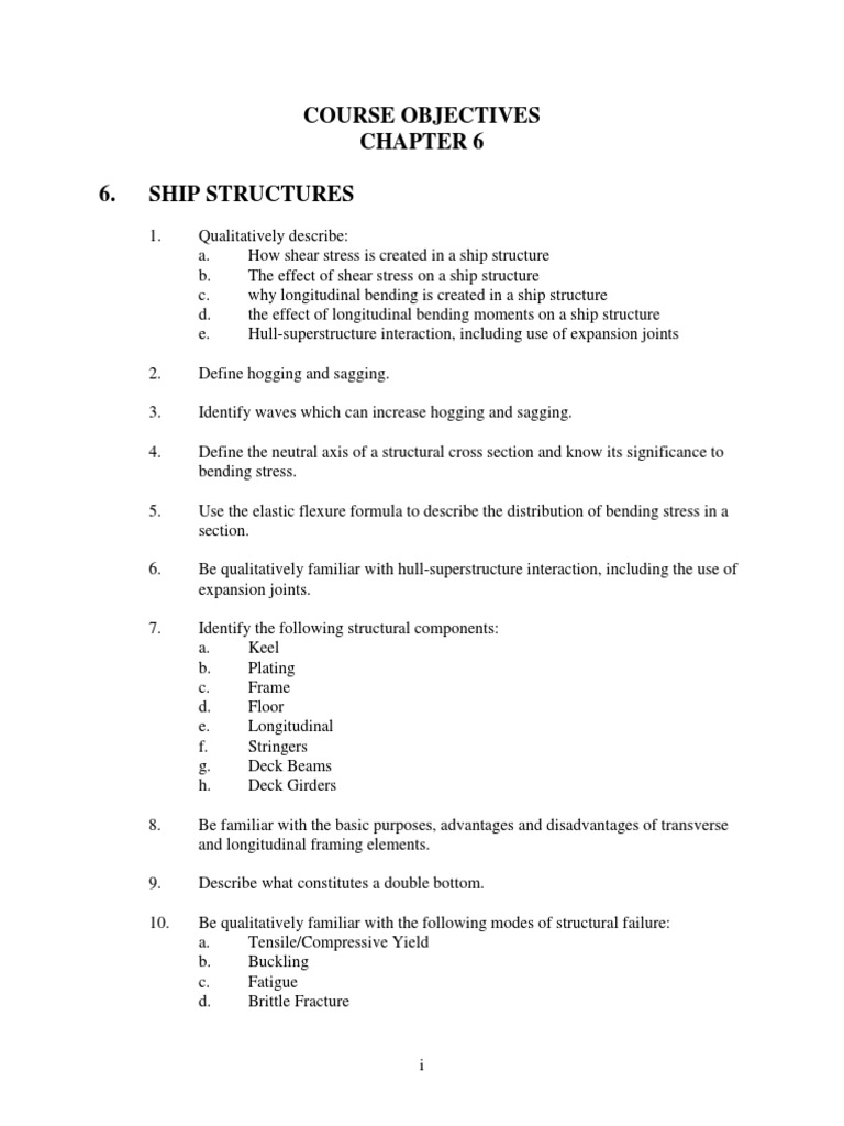 02.06 Chapter 6 - Ship Structures | PDF | Bending | Buckling