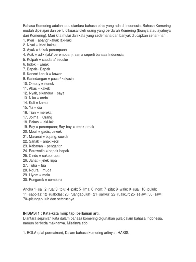 Bahasa Komering | PDF