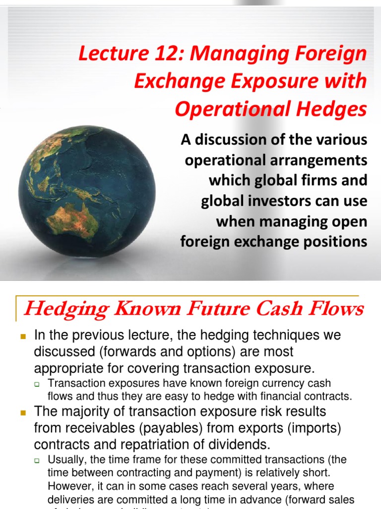 Managing Foreign Exchange Exposure With Operational Hedges | PDF ...