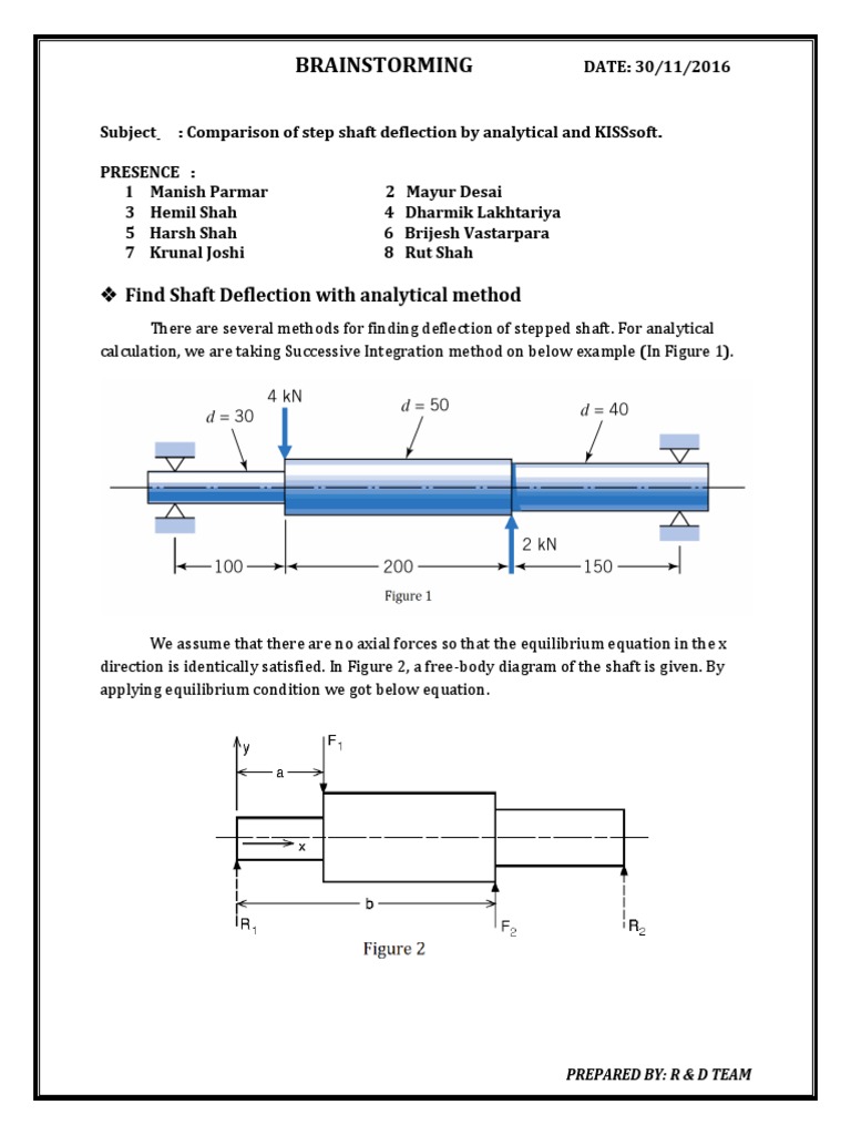 Comparison of stepped shaft deflection | PDF | Equations | Mathematical ...
